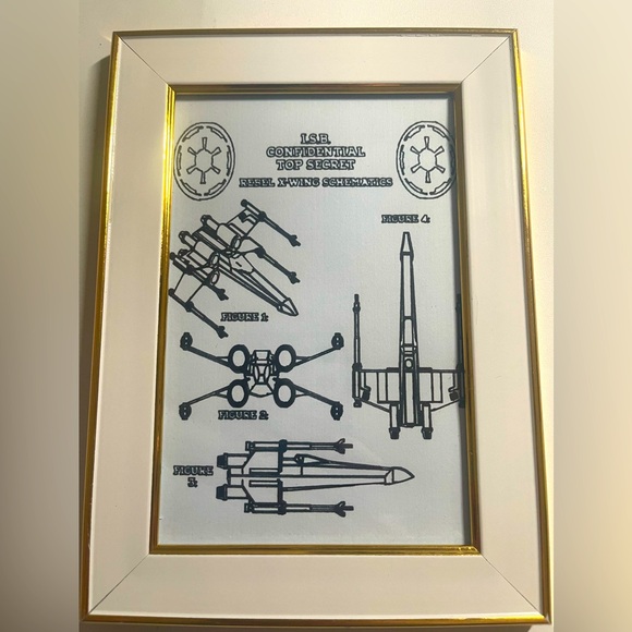 Star Wars | Art | 4x6 Framed X Wing Schematics Imperial Security Top ...